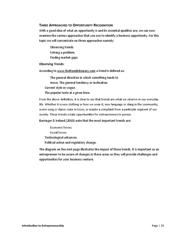 Three Approaches To Opportunity Recognition | PDF | Entrepreneurship ...