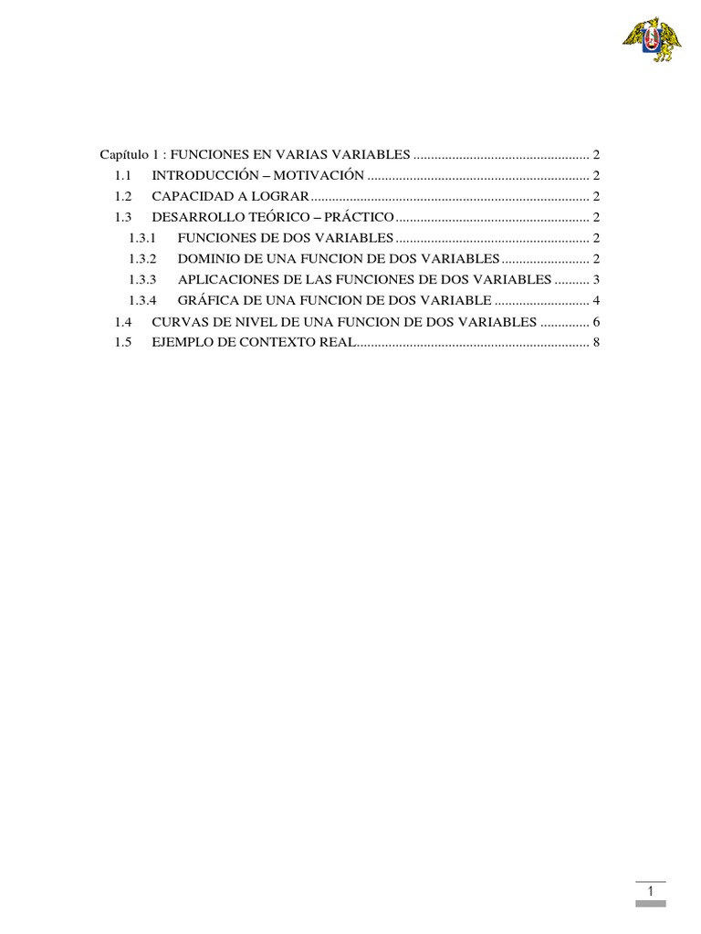 Funciones de Varias Variables | PDF | Función (Matemáticas) | Curva