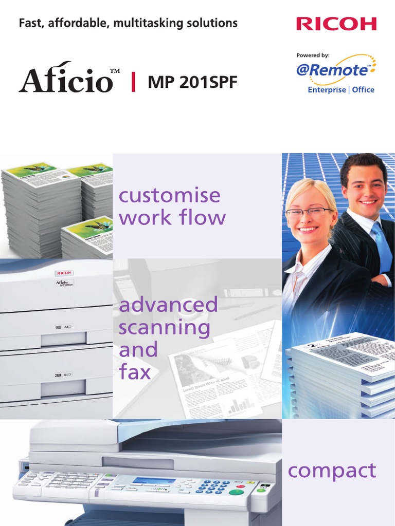 Ricoh Aficio MP 201SPF RHMP201SPF | PDF | Fax | Image Scanner