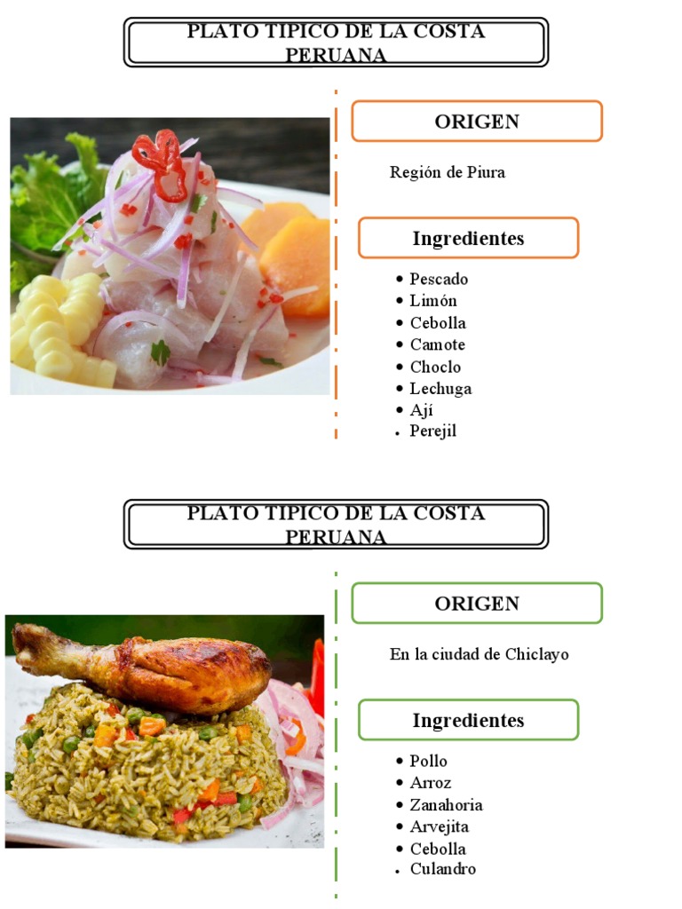 Platos Típicos de la Costa Peruana | PDF
