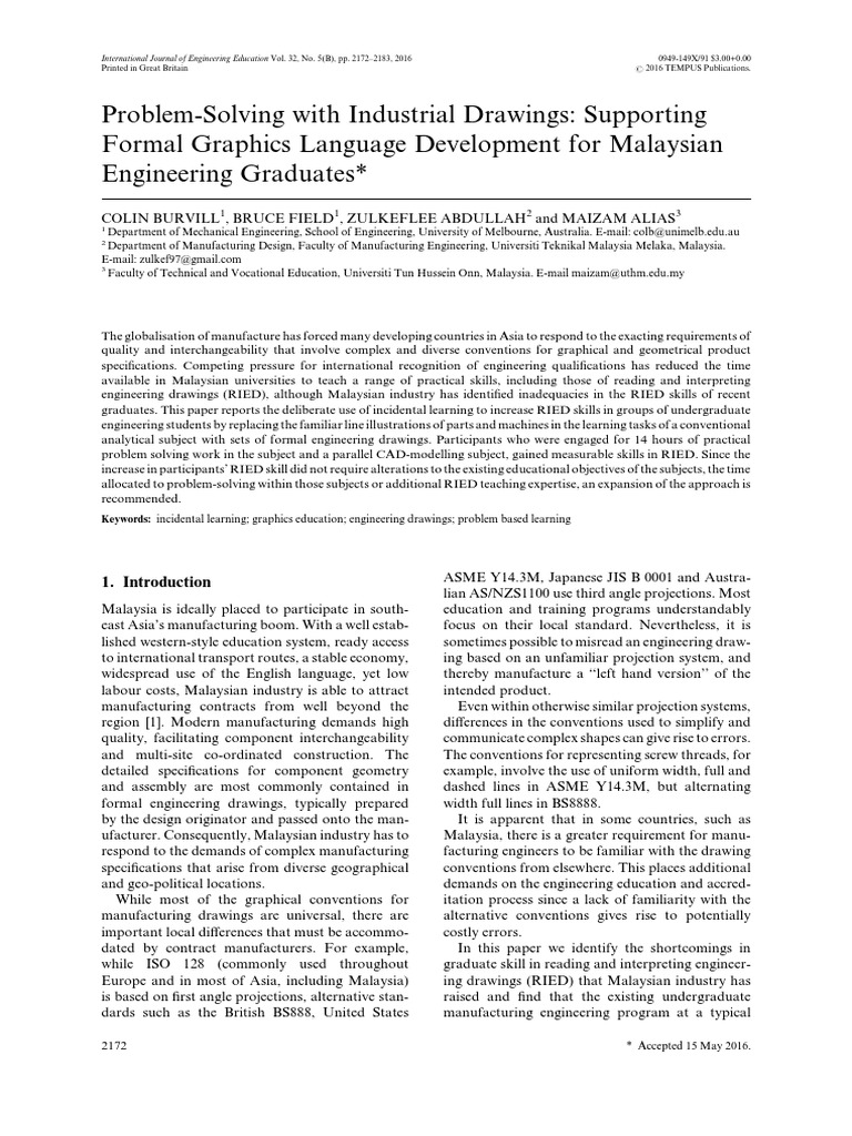 Problem-Solving With Industrial Drawings: Supporting Formal Graphics ...