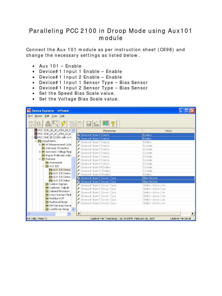 Paralleling PCC 2100 in Droop Mode Using Aux101 Module | PDF