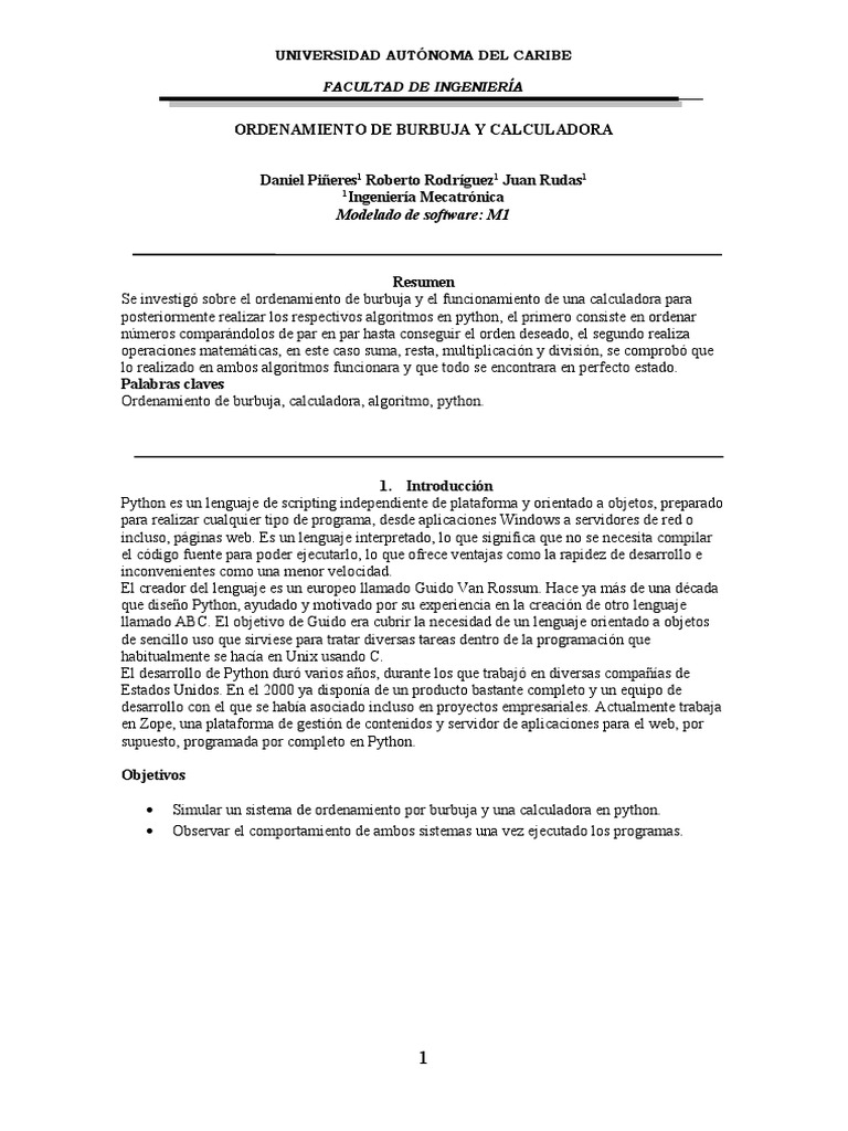 Informe Final Modelado | PDF | Calculadora | Python (lenguaje de programación)