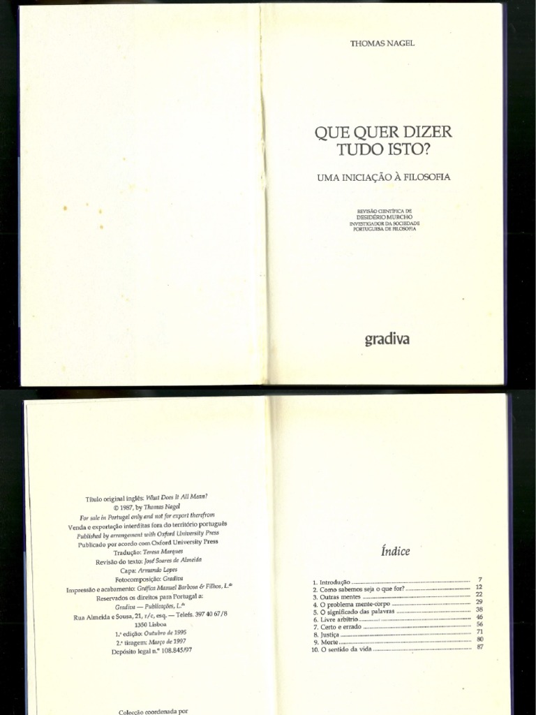 Thomas Nagel - Que Quer Dizer Tudo Isto | PDF