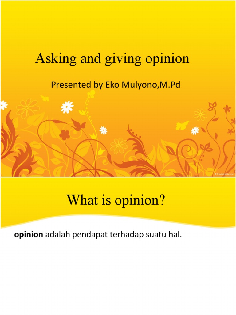 Asking and Giving Opinion | PDF