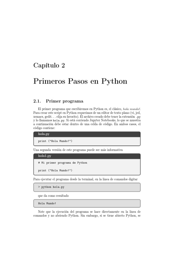 2-Primeros Pasos en Python | PDF | Python (lenguaje de programación ...