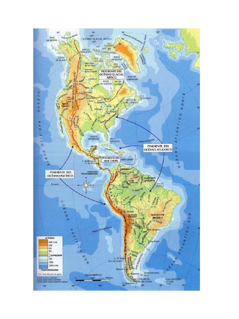 Mapa Relieve America