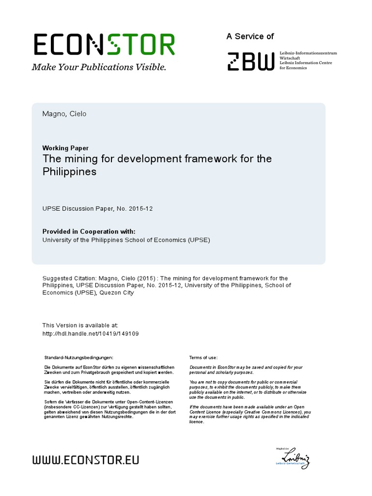 The Mining For Development Framework For The Philippines: Make Your ...
