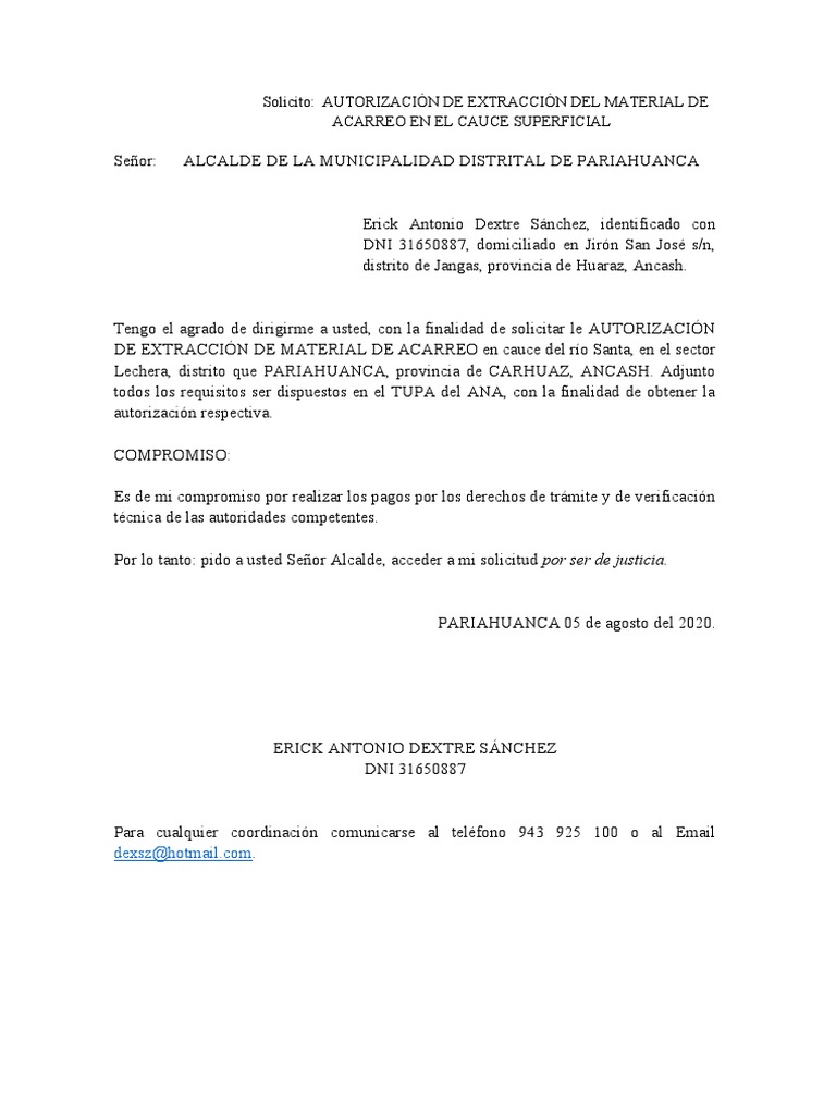 Modelo Solicitud | PDF