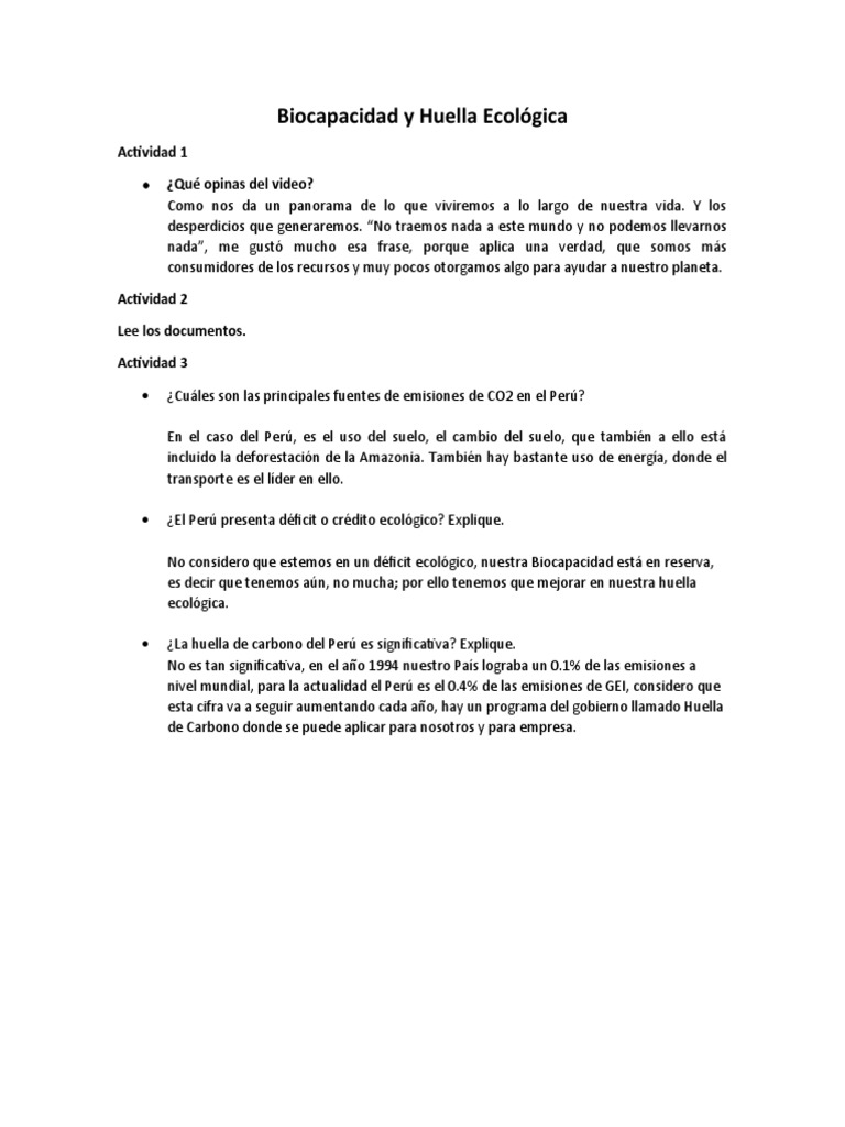 Biocapacidad y Huella Ecológica | PDF