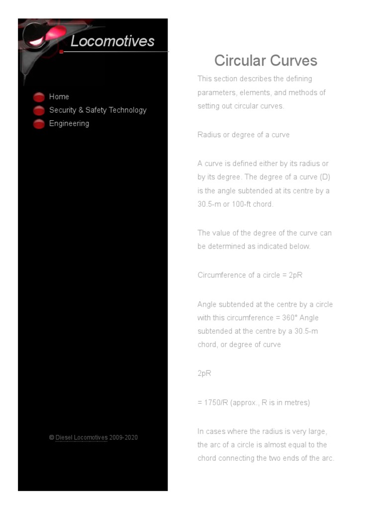 Circular Curves01 | PDF | Circle | Tangent