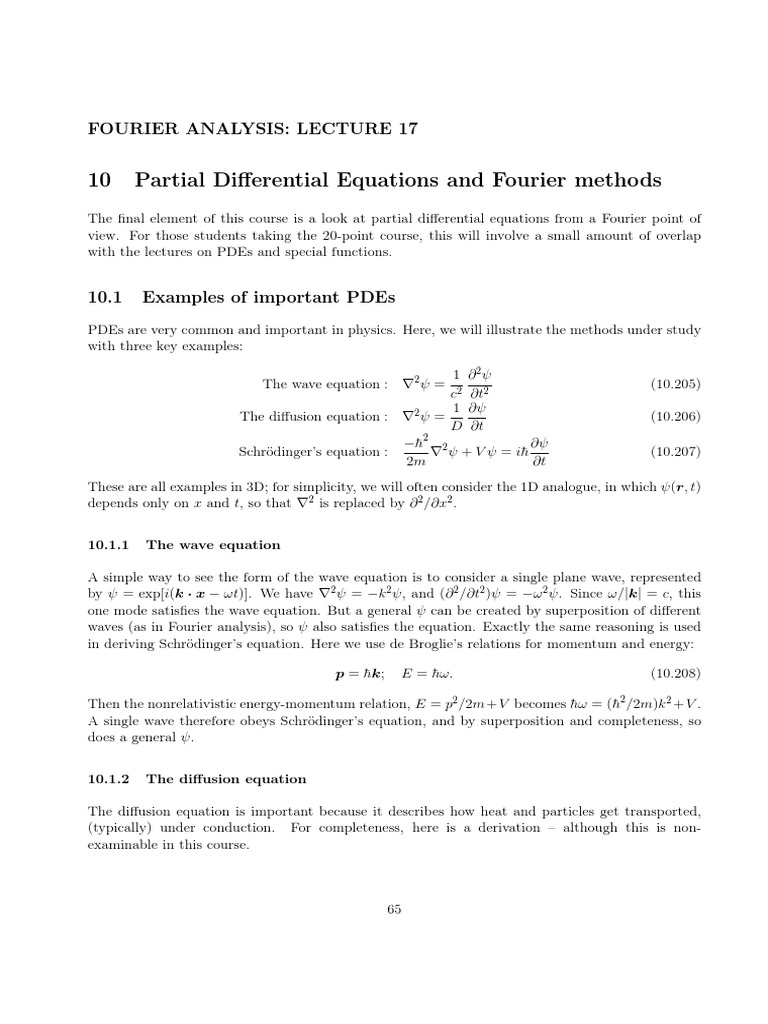 Solving Partial Differential Equations Using Fourier Methods: The ...