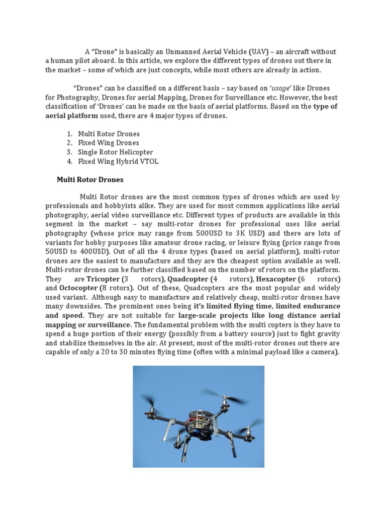Multi Rotor Drones | PDF