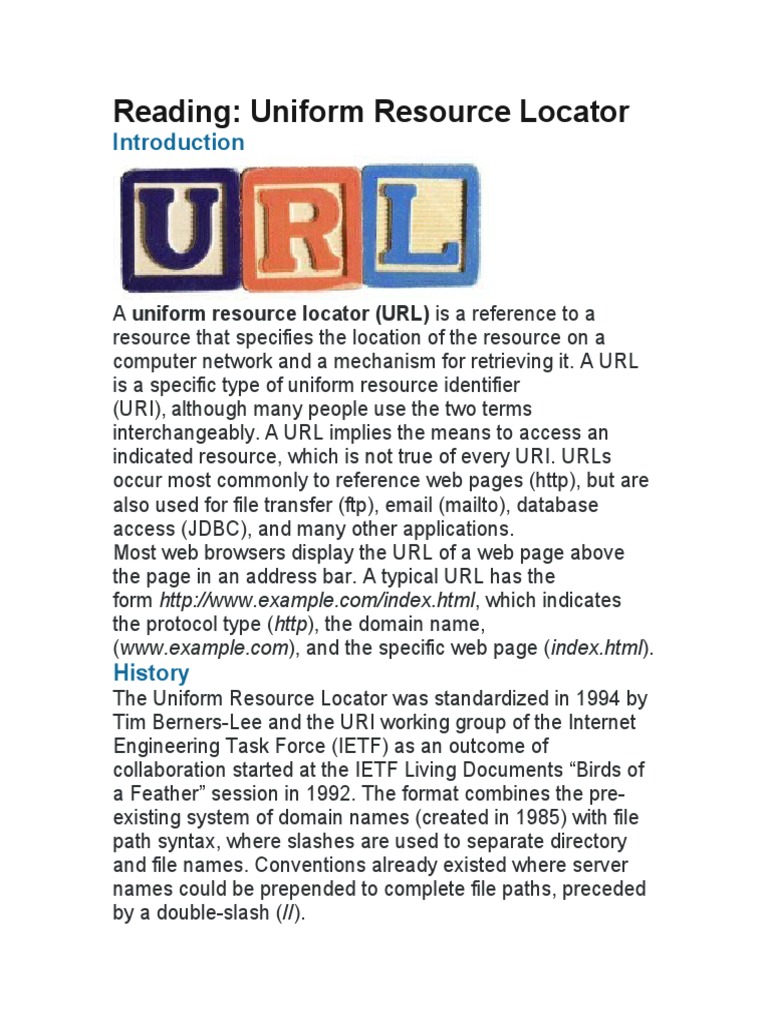 Module 4 - Reading5 - UniformResourceLocator | PDF | Uniform Resource ...