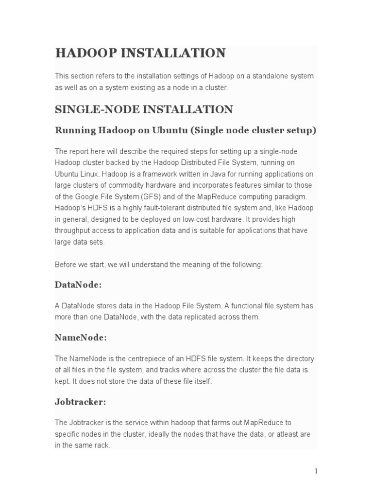 Hadoop Installatio1 | PDF | Apache Hadoop | Concurrent Computing