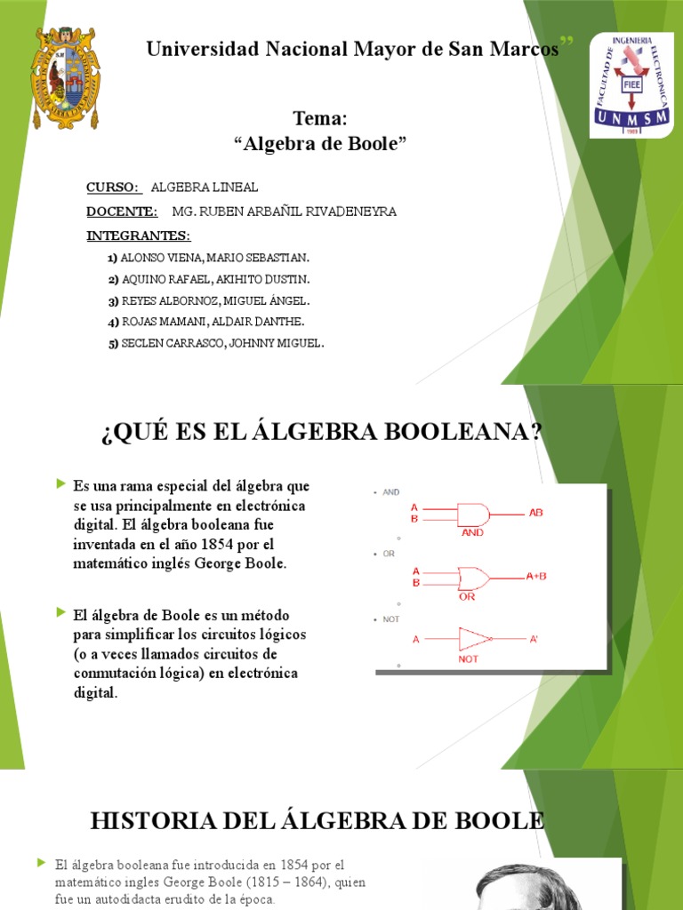 Algebra Booleana | Matemáticas | Álgebra de Boole
