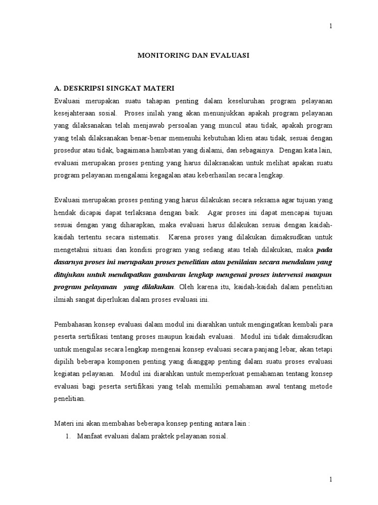 Monitoring Dan Evaluasi | PDF