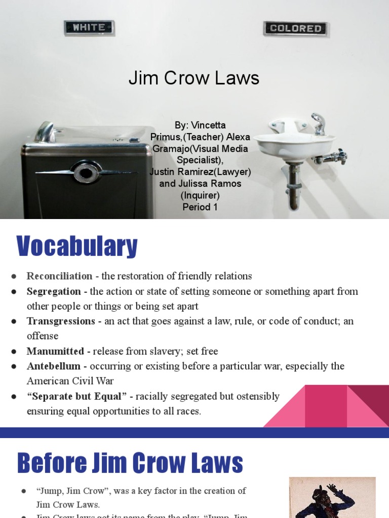 Jim Crow Laws | PDF | Plessy V. Ferguson | Litigation
