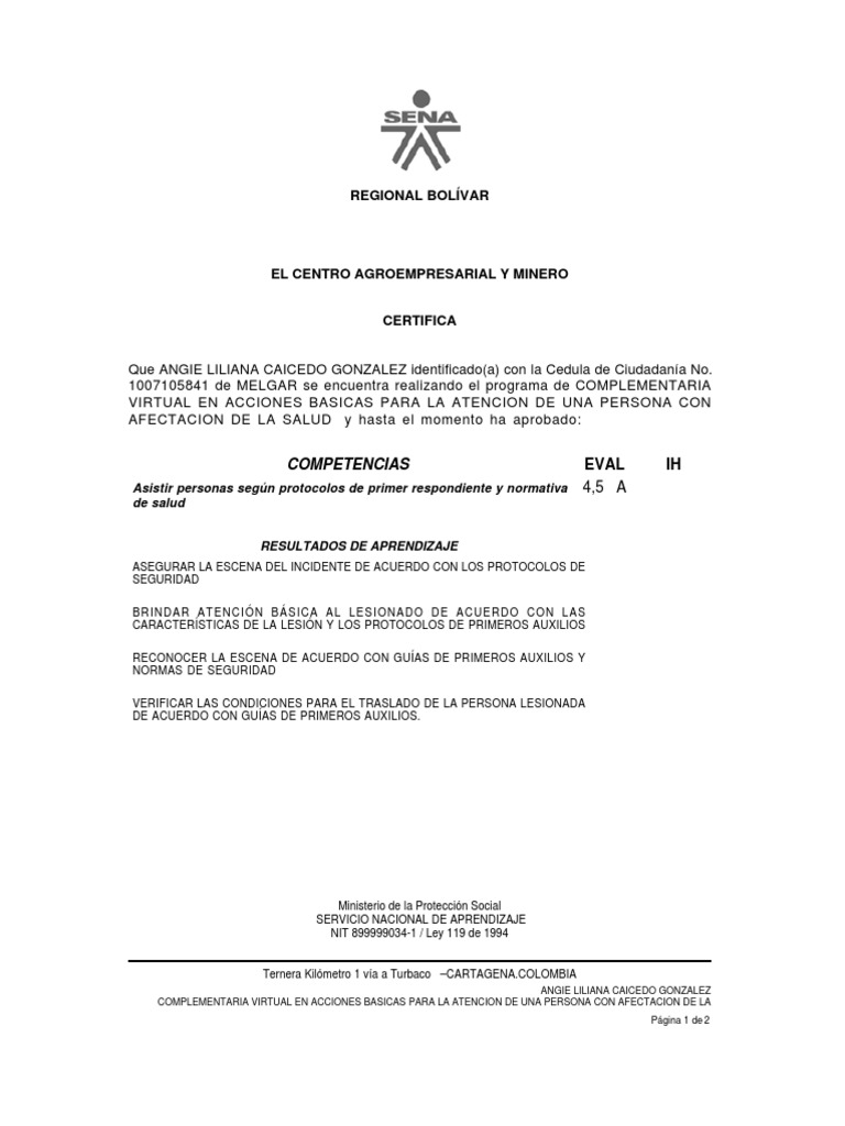 Constancia Complementaria | PDF