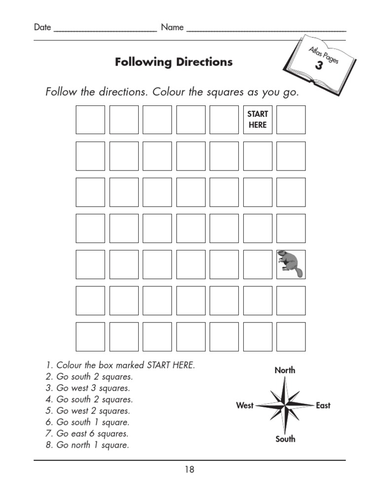 Map Skills Following Directions | PDF