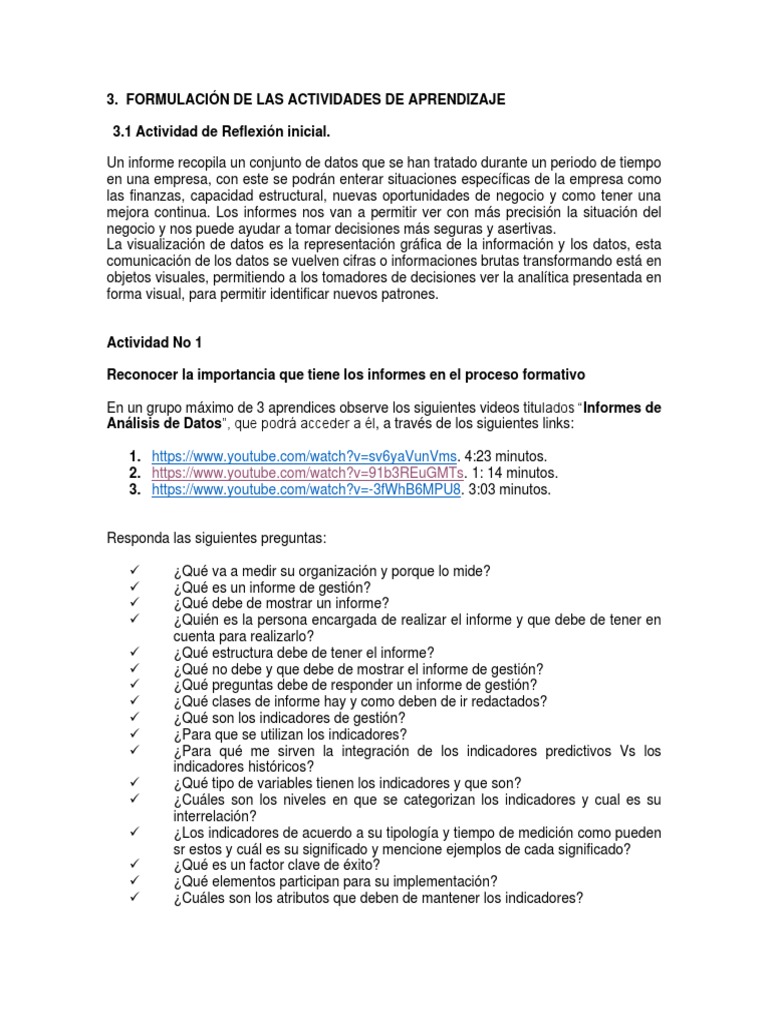 Reflexion Inicial Gestión Datos | PDF | Aprendizaje | Informática