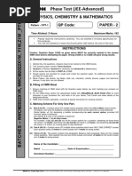 Fiitjee Phase Test Paper | PDF | Ion | Circle