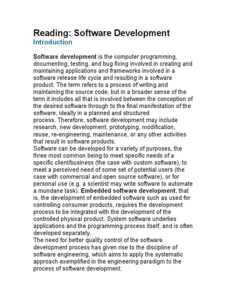 Module 5 - Reading5 - SystemDevelopment | PDF | Programming Paradigms | Software Development