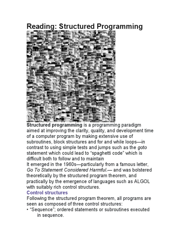 Module 5 - Reading6 - StructuredProgramming | PDF | Control Flow ...