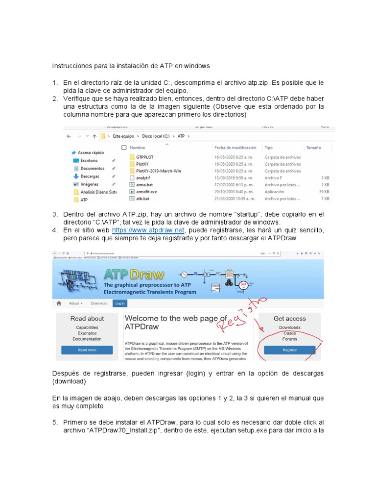 Instrucciones para La Instalación de ATP en Windows | PDF | Ventana ...