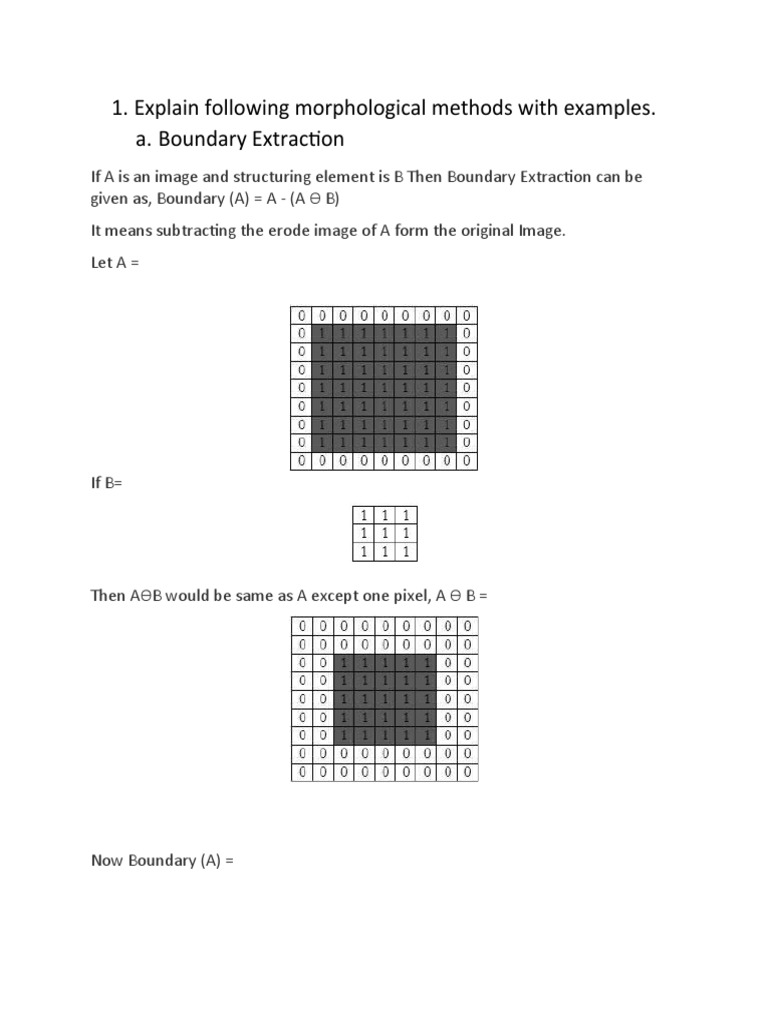 Explain Following Morphological Methods With Examples | PDF | Computer ...