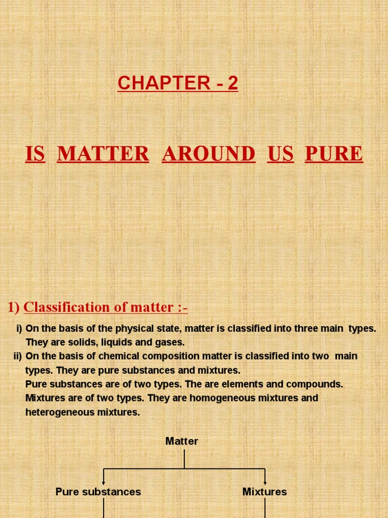 Is Matter Around Us Pure | PDF | Solution | Chemical Substances