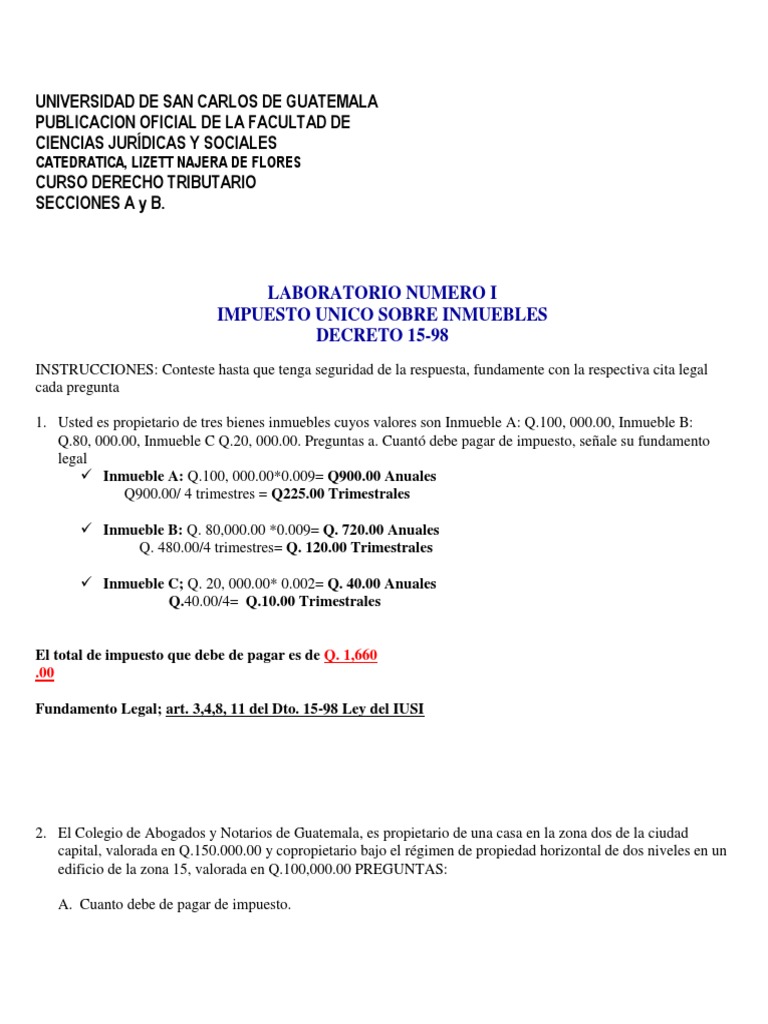 Cálculo y Exenciones del IUSI Guatemala | PDF | Impuestos | Propiedad