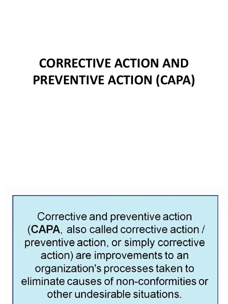 Corrective Action and Preventive Action (Capa) | PDF
