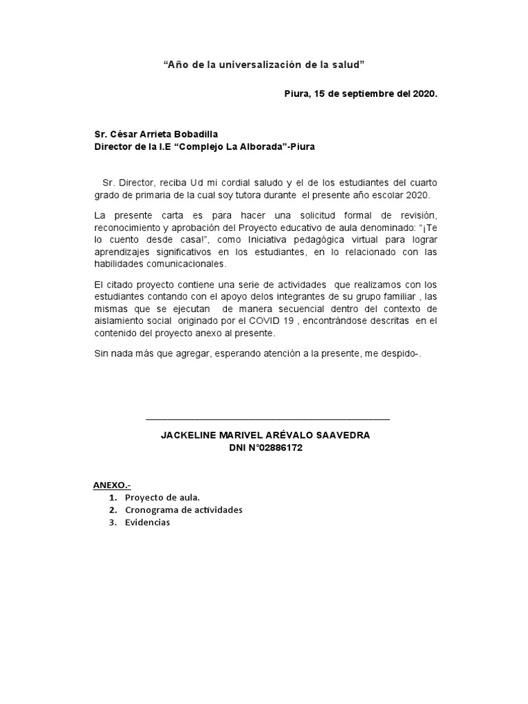 6 1 Modelo Carta Formal para Director - 24 | PDF