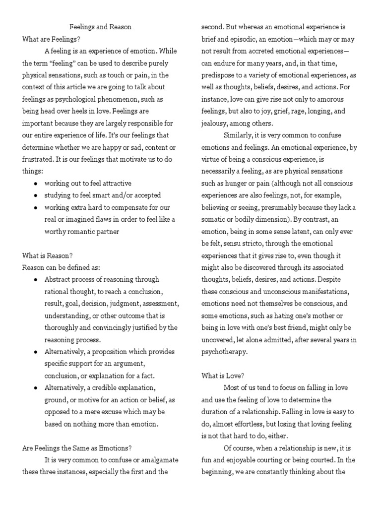 Ethics Feelings And Reason Pdf Emotions Feeling