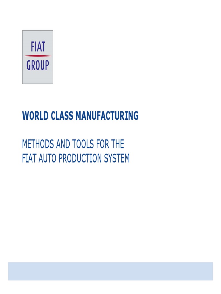 Fiat Auto's World Class Manufacturing Guide | PDF | Performance ...
