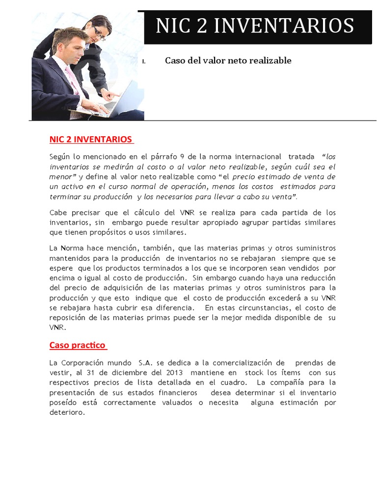 Nic 2 Valor Neto Realizable | PDF | Negocios económicos | Economias