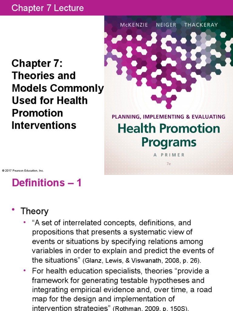 Theories and Models Commonly Used For Health Promotion Interventions ...