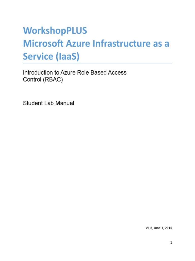 Workshopplus Microsoft Azure Infrastructure As A Service (Iaas) | PDF ...