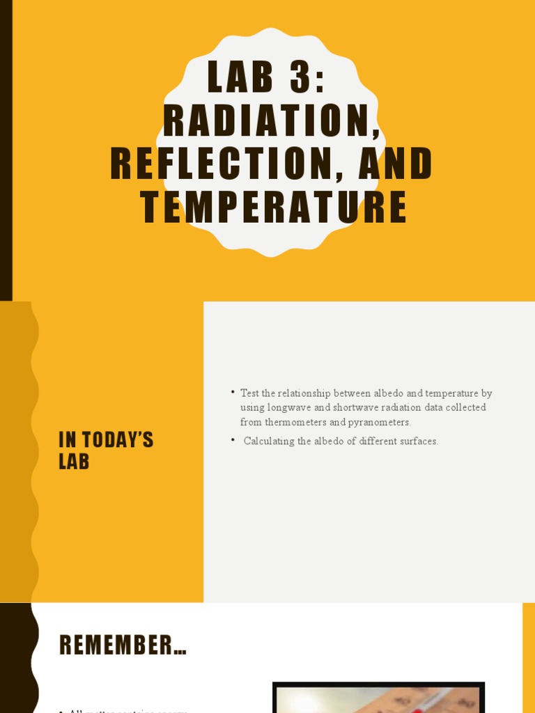 Lab 3 Radiation Reflection and Temperature | PDF | Infrared | Temperature
