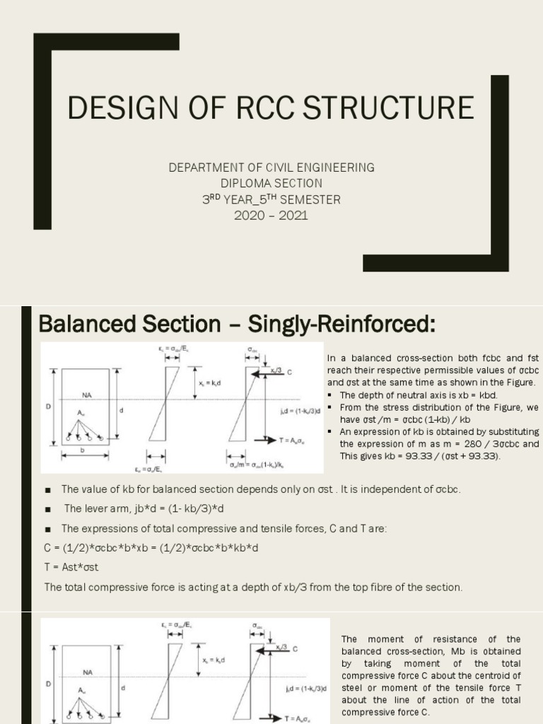 Design of RCC Structure: Department of Civil Engineering Diploma Section 3 YEAR - 5 Semester ...