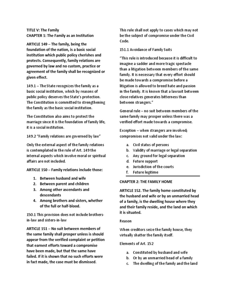 PFR Reviewer Family Code Finals | PDF | Legitimacy (Family Law) | Family