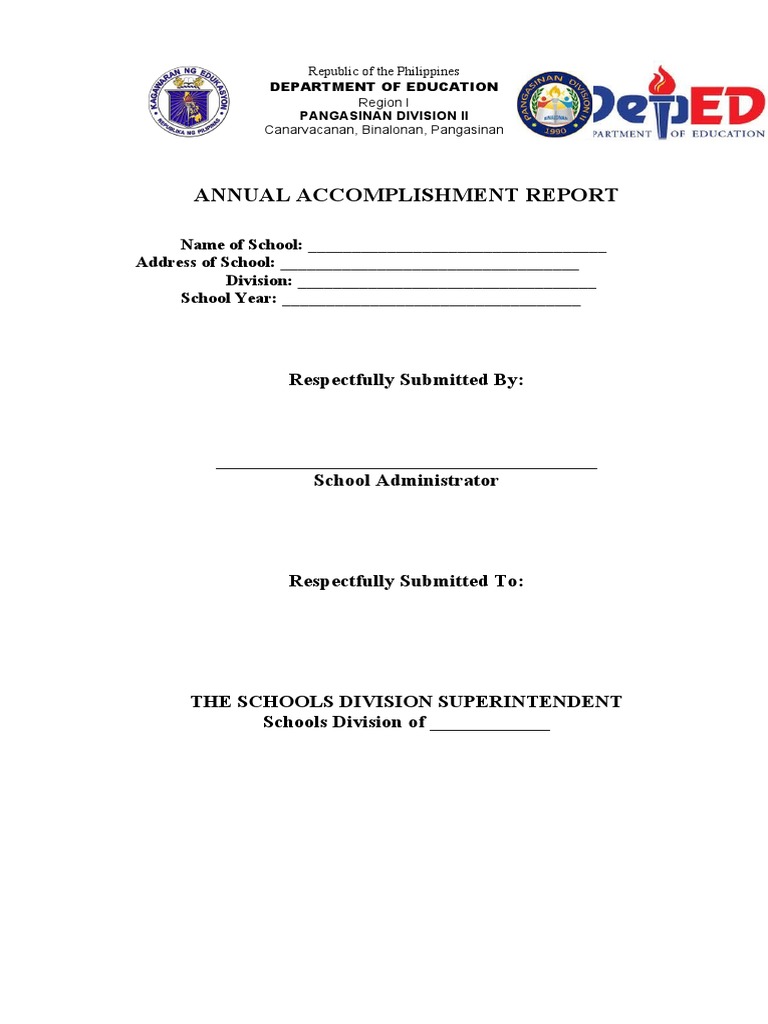 Annual Accomplishment Report 2017-2018 | PDF | Teachers | Curriculum