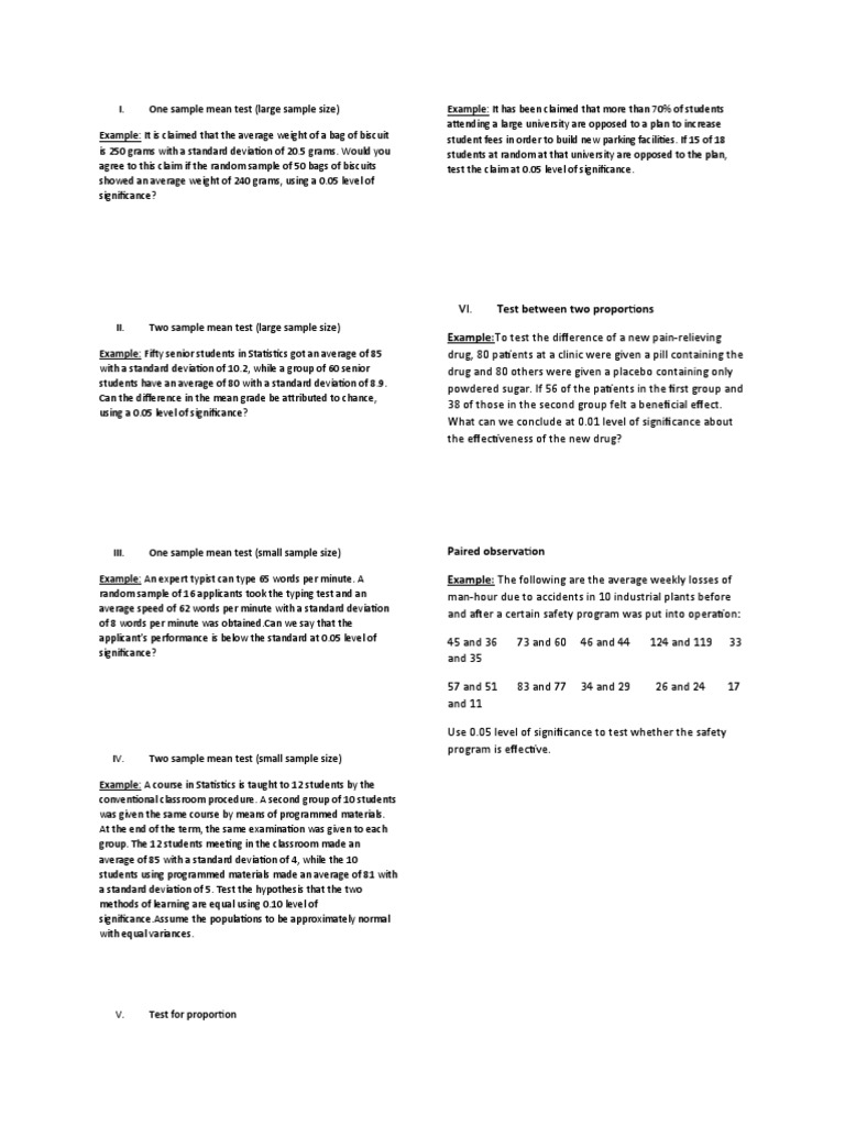 One Sample Mean Test | PDF | Statistical Significance | Statistical ...