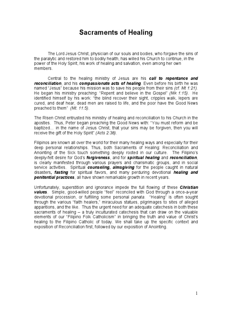 A Call for an Inculturated Catechesis on the Sacraments of Healing in ...