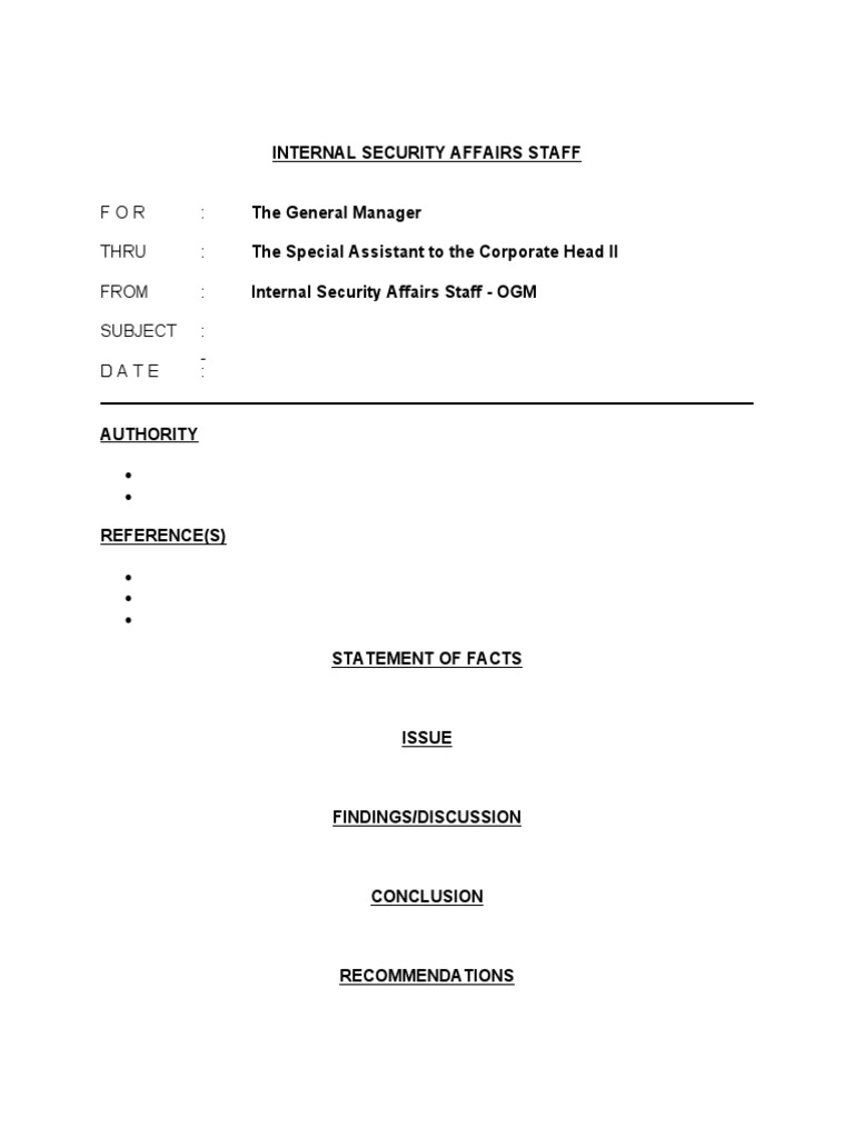 Internal Security Affairs Report | PDF