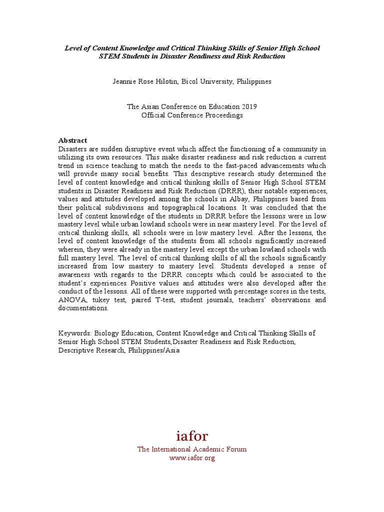 Hilotin | PDF | Critical Thinking | Hazards