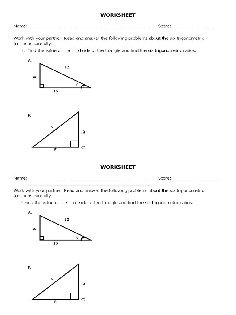 WORKSHEET 6 Trig Ratio PDF | PDF