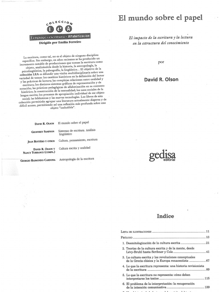 David R. Olson - El-Mundo-Sobre-El-Papel - Cap 1, 10 PDF | PDF