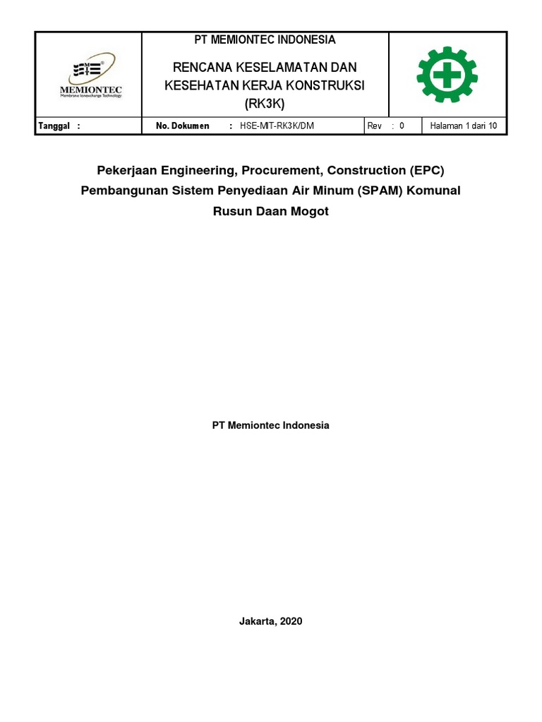 RK3K PT Memiontec Indonesia 2020 | PDF | Teknologi & Rekayasa